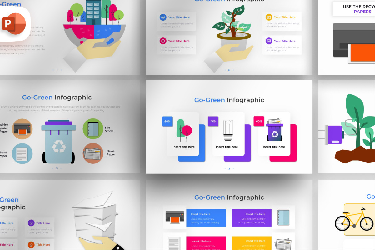 Go-Green PowerPoint Infographic Template | Nulivo Market